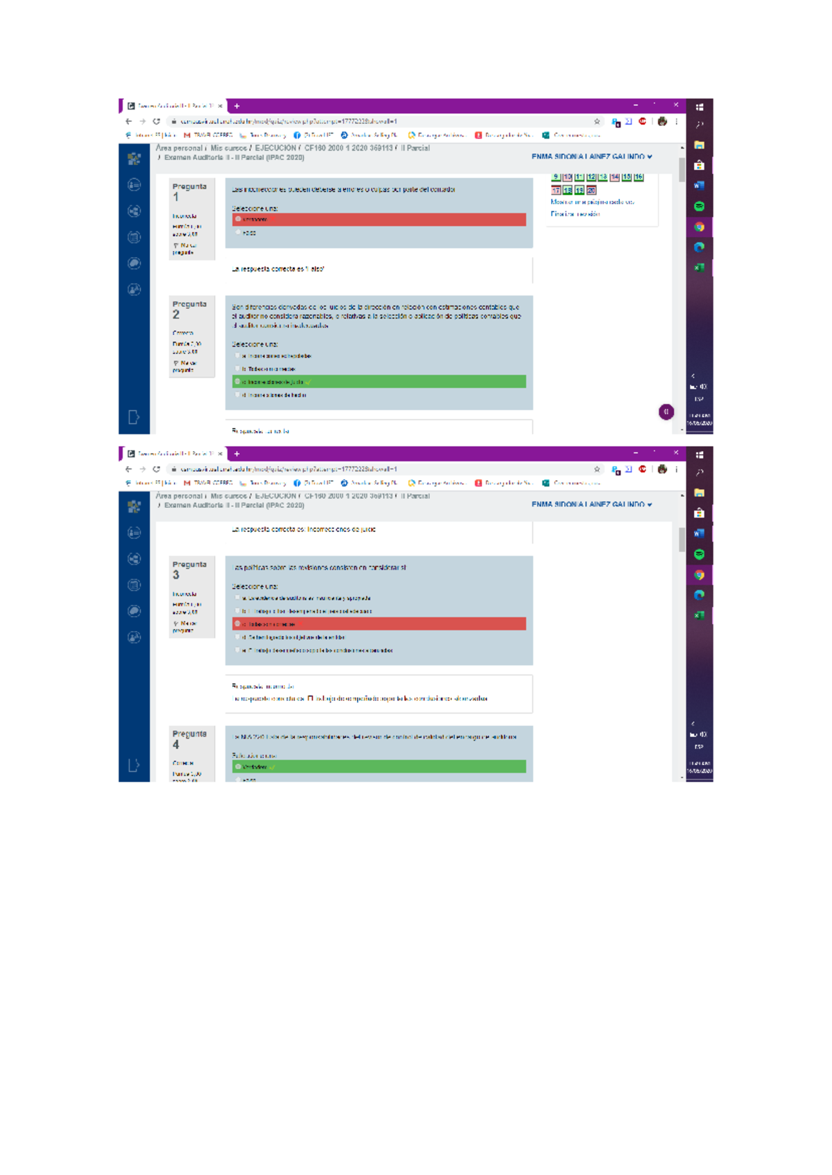 Examen II Auditoria II - .hjgj - o x Examen Auditoria Parcial (IF x I C ...