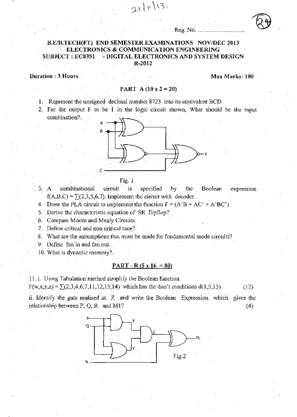 Model Question paper - computer science and engineering - Studocu