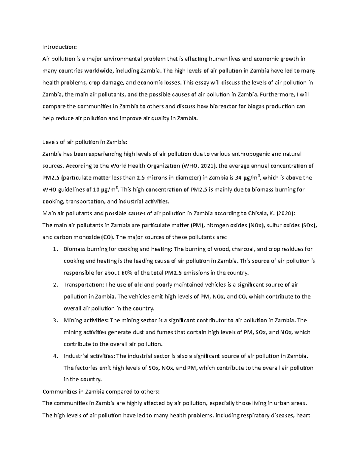 WA 6 Environmental Science - Introduction: Air pollution is a major ...