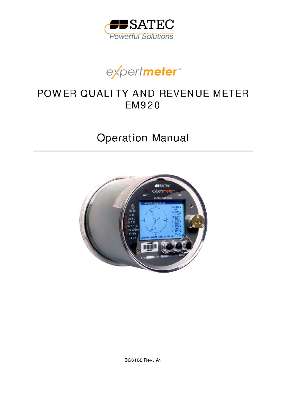 EM920-Operation-Manual - POW ER QUALI TY AN D REVEN UE M ETER EM 9 2 0 ...