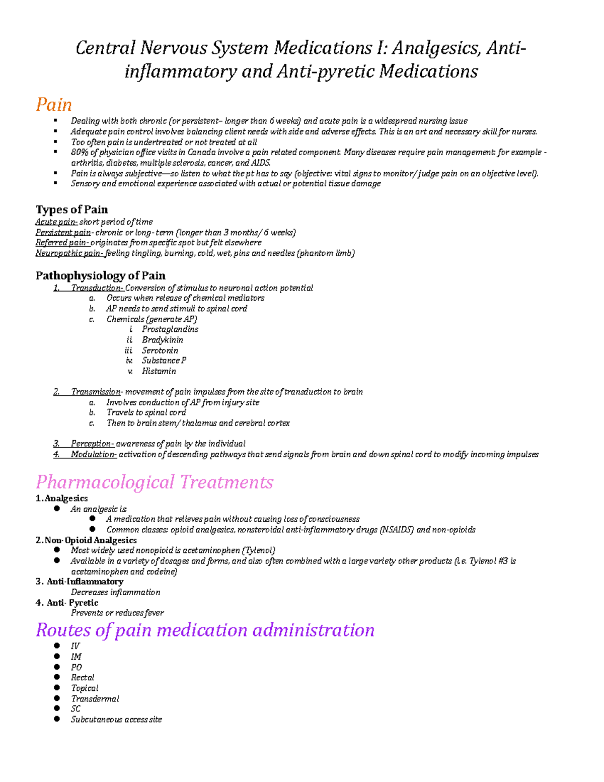 CNS Medications Part 1 - Central Nervous System Medications I ...