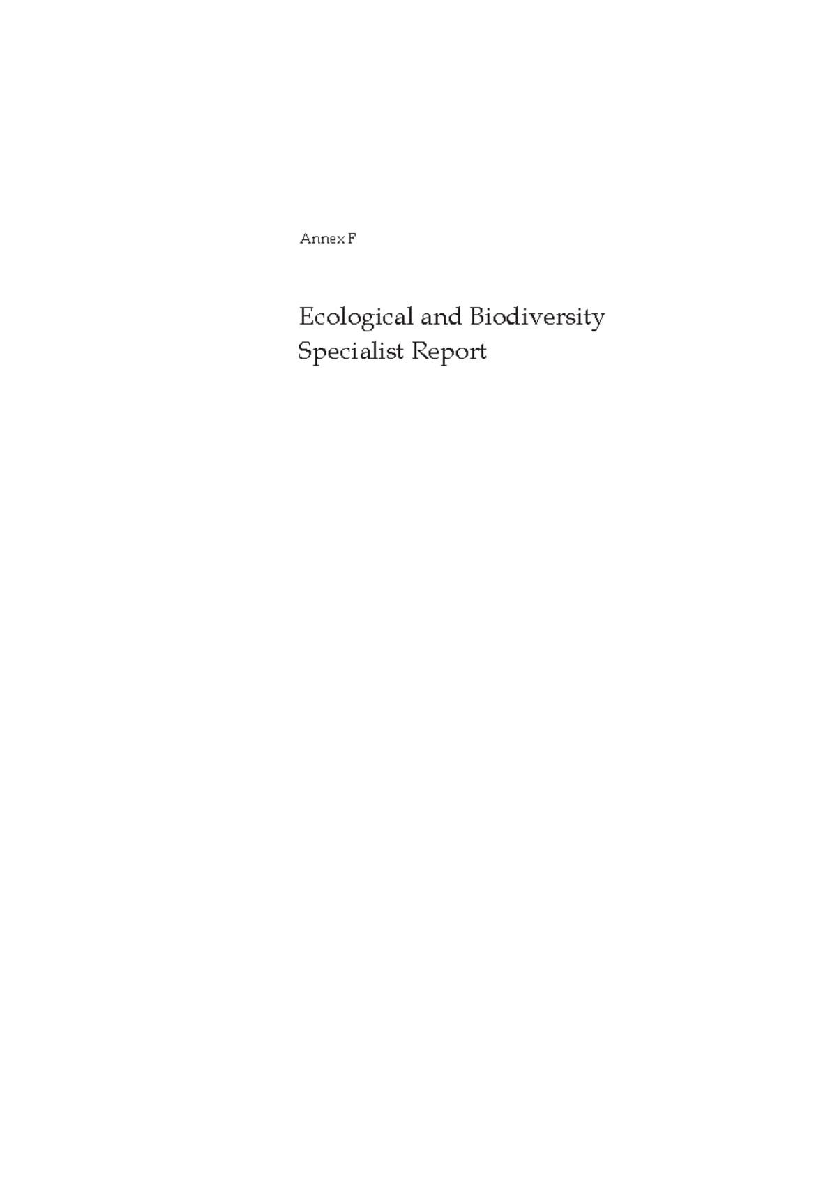 Sample Biodiversity Report 3 - Annex F Ecological and Biodiversity ...