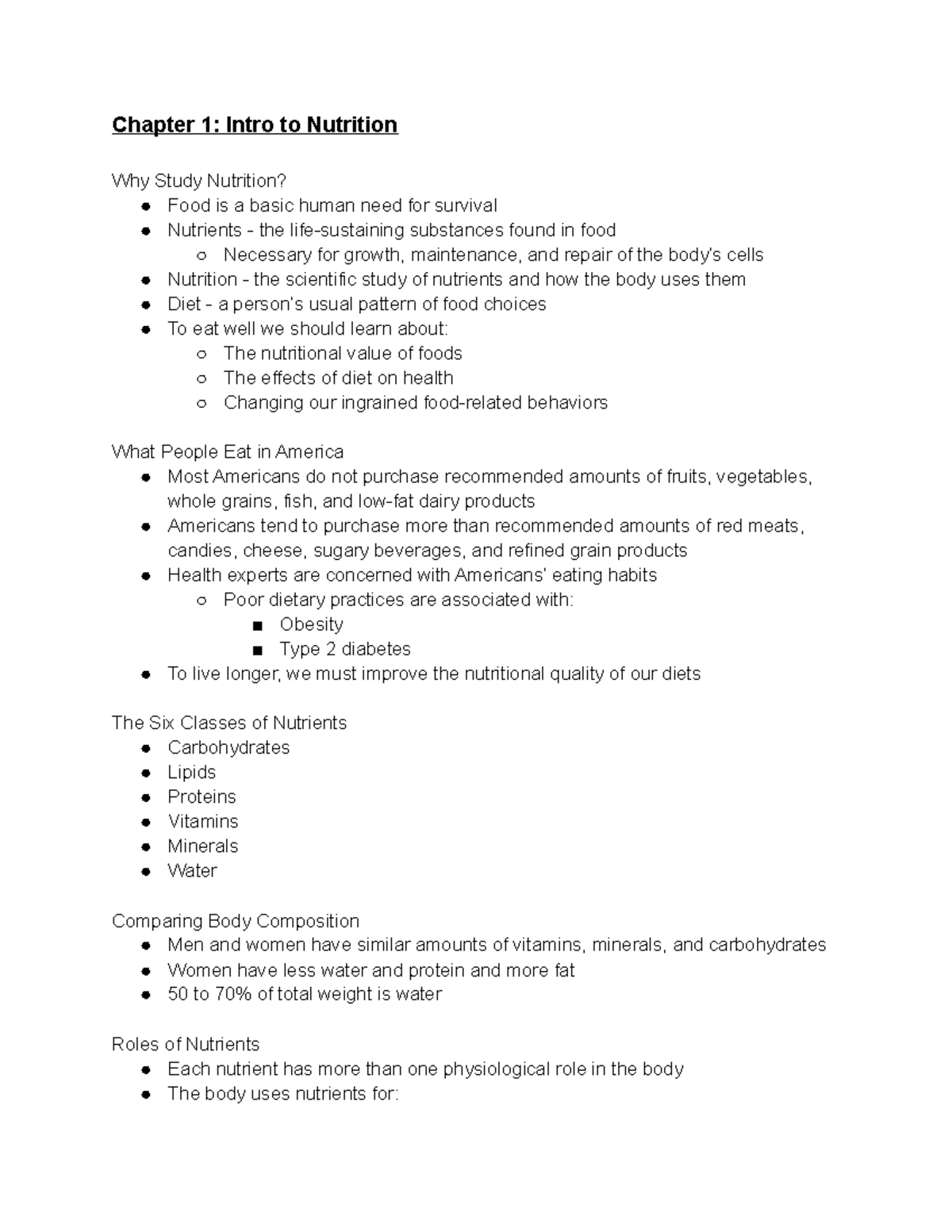 Human Nutrition Ch. 1 - Professor Zeaiter - Chapter 1: Intro to ...