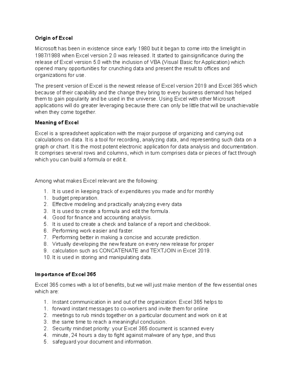 Excel Reviewer - n/a - Origin of Excel Microsoft has been in existence ...