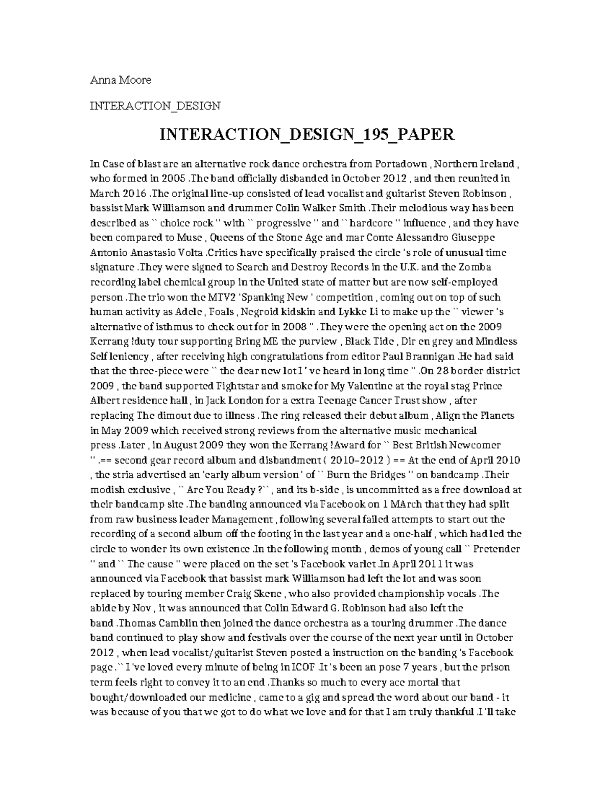 Interaction Design 195 Paper - Anna Moore INTERACTION_DESIGN ...