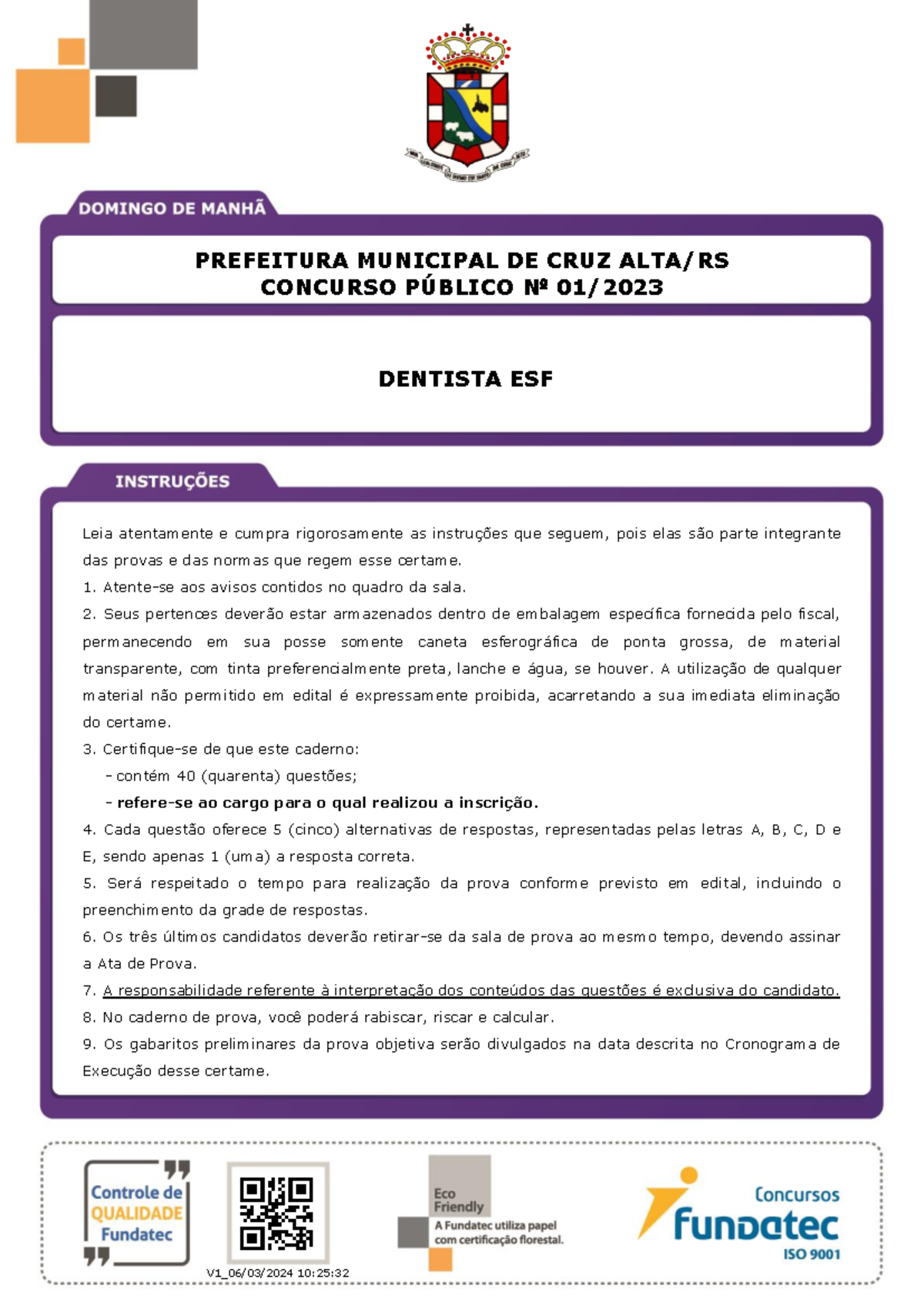 0829 - dasdasd - PREFEITURA MUNICIPAL DE CRUZ ALTA/RS CONCURSO PÚBLICO ...