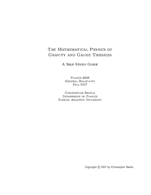 Lecture 1 Linearized Gravity - Lecture 1 Linearized Gravity General ...