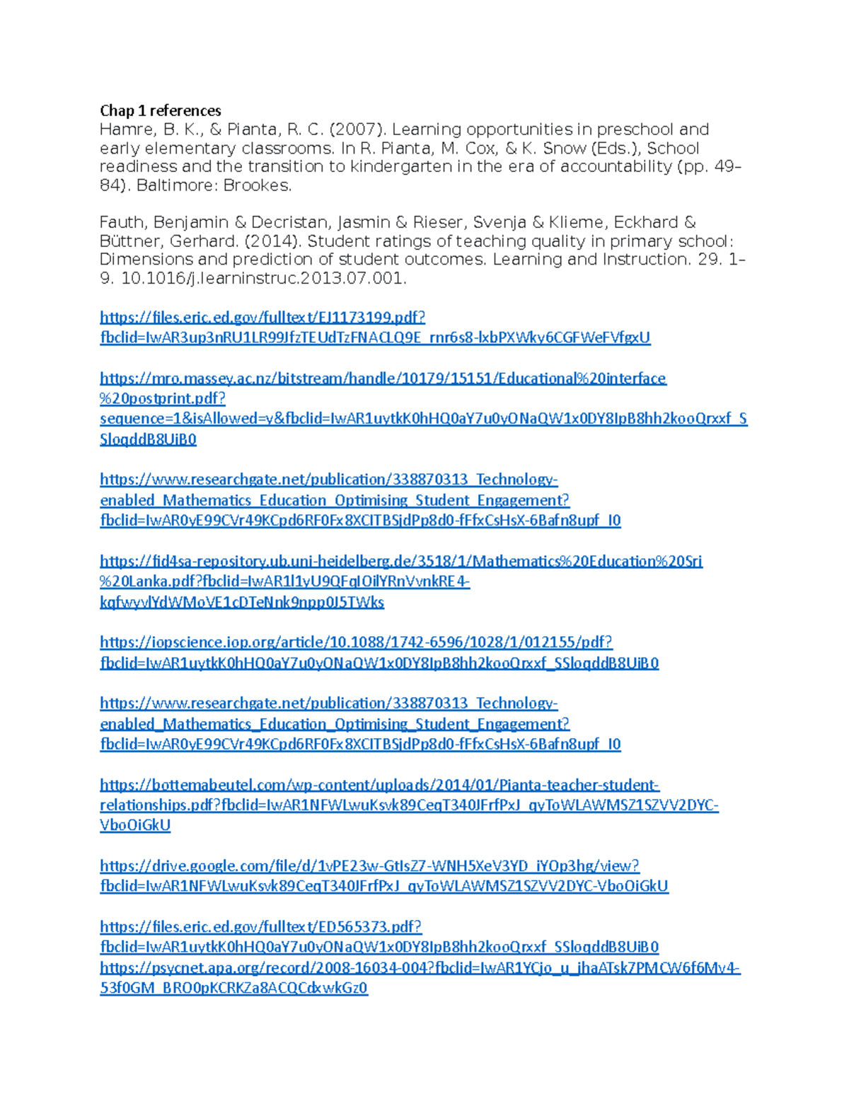 Chap 1 references - Research about teachers - Chap 1 references Hamre ...