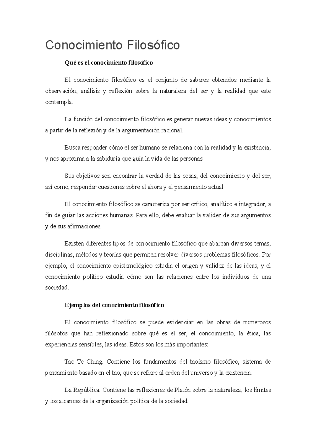 Conocimiento Filosófico - Conocimiento Filosófico Qué es el ...