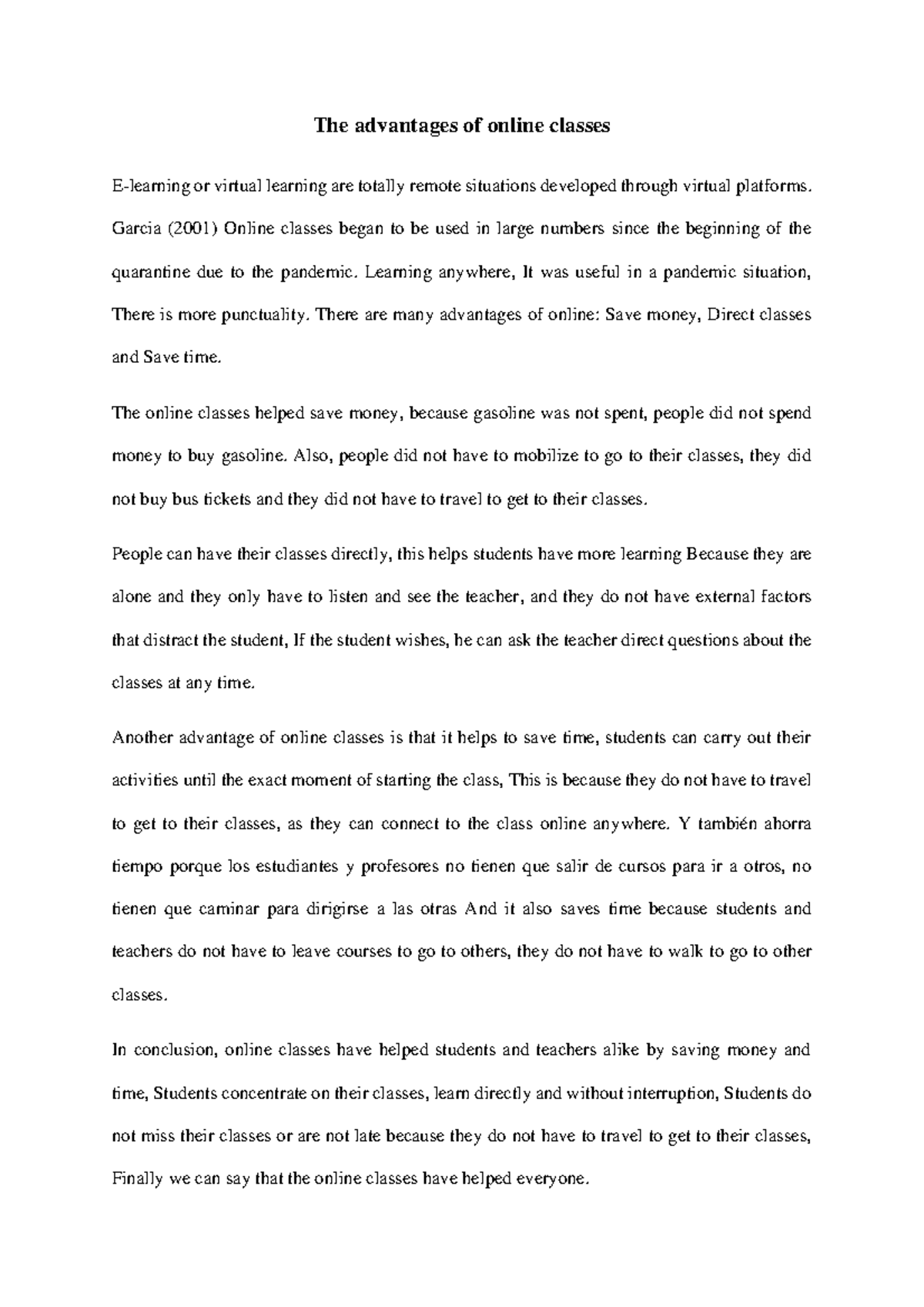 Essay the advantages of online classes - The advantages of online ...