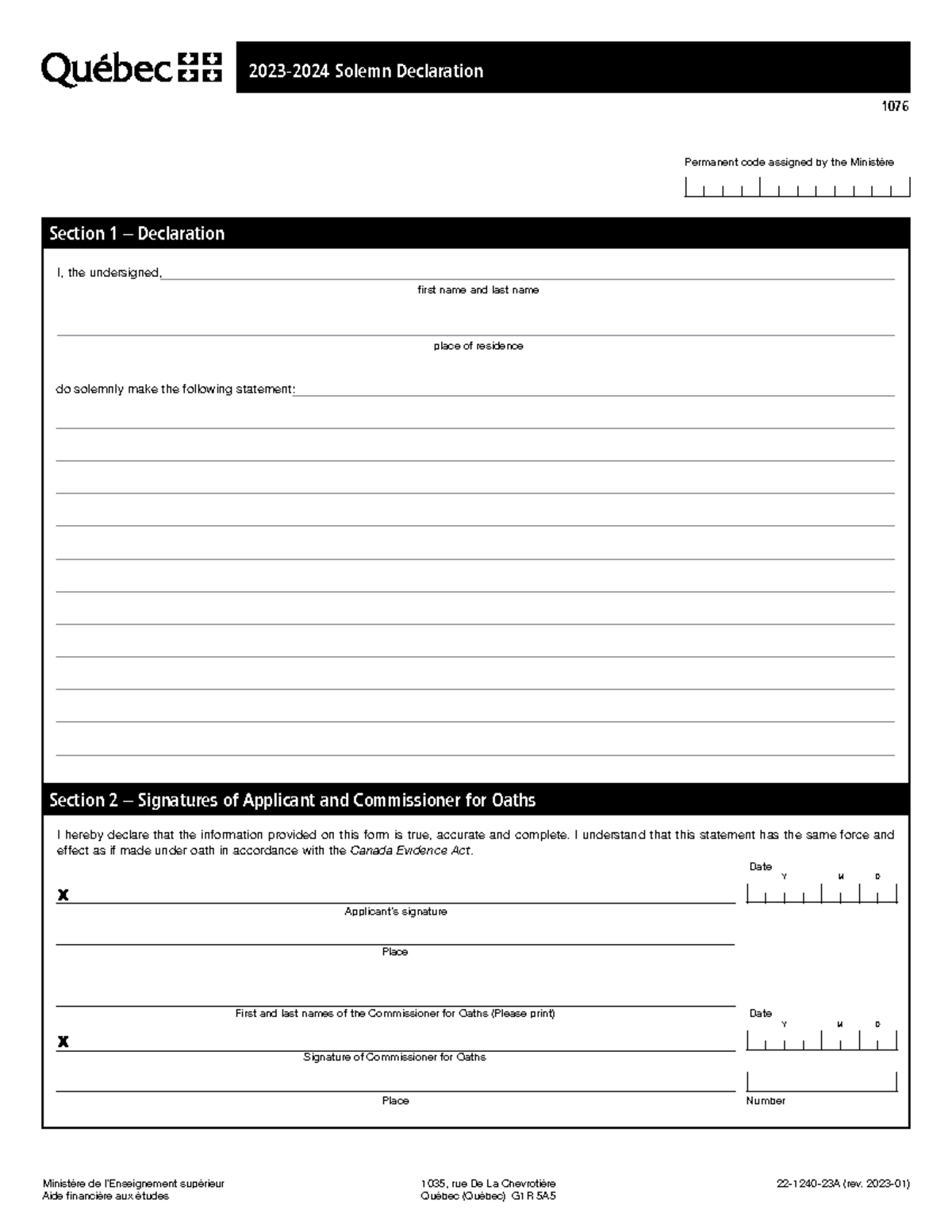 1076 solemn declaration 2023 2024 - 2023-2024 Solemn Declaration ...