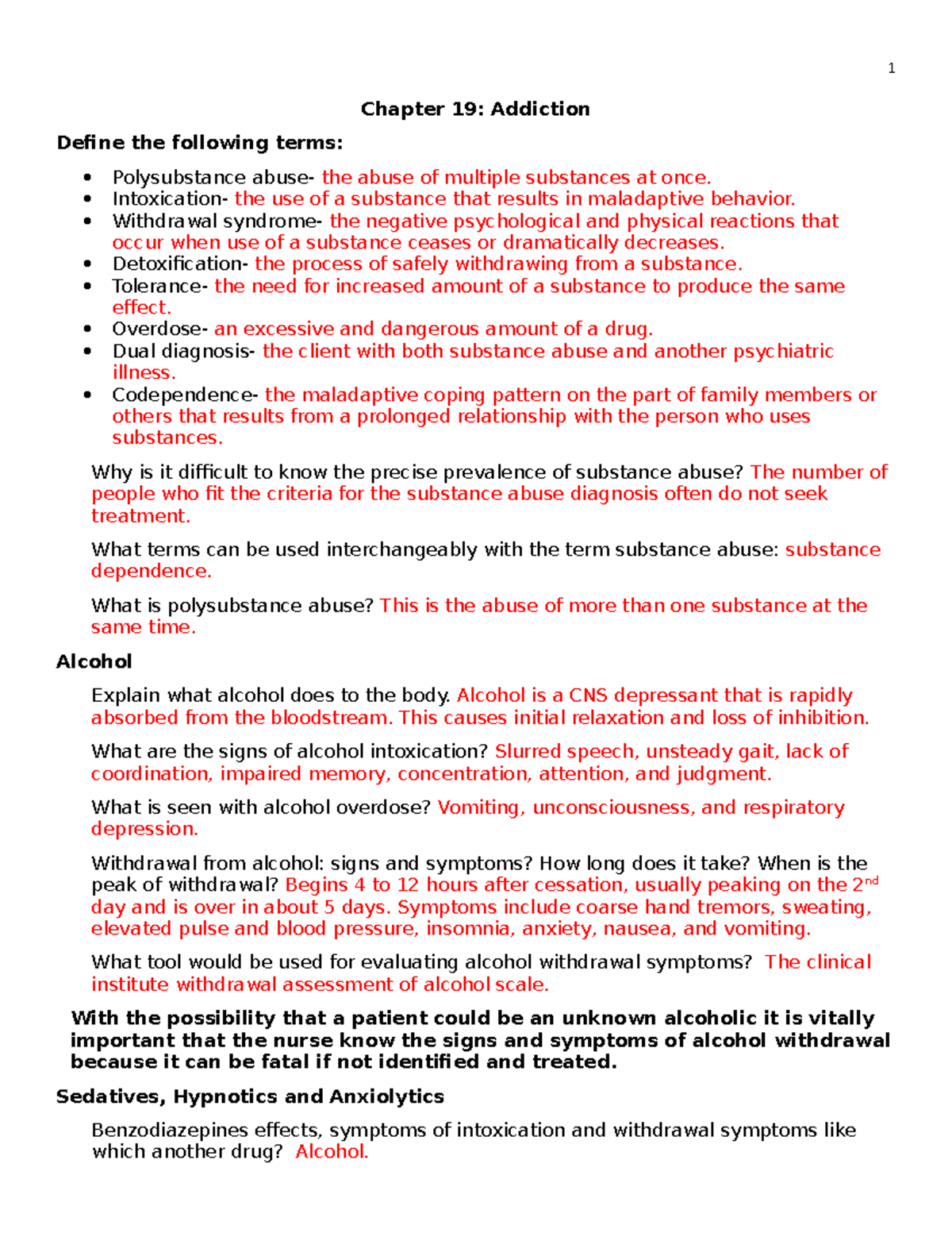 Chapter 19 Addiction - Chapter 19: Addiction Define the following terms ...