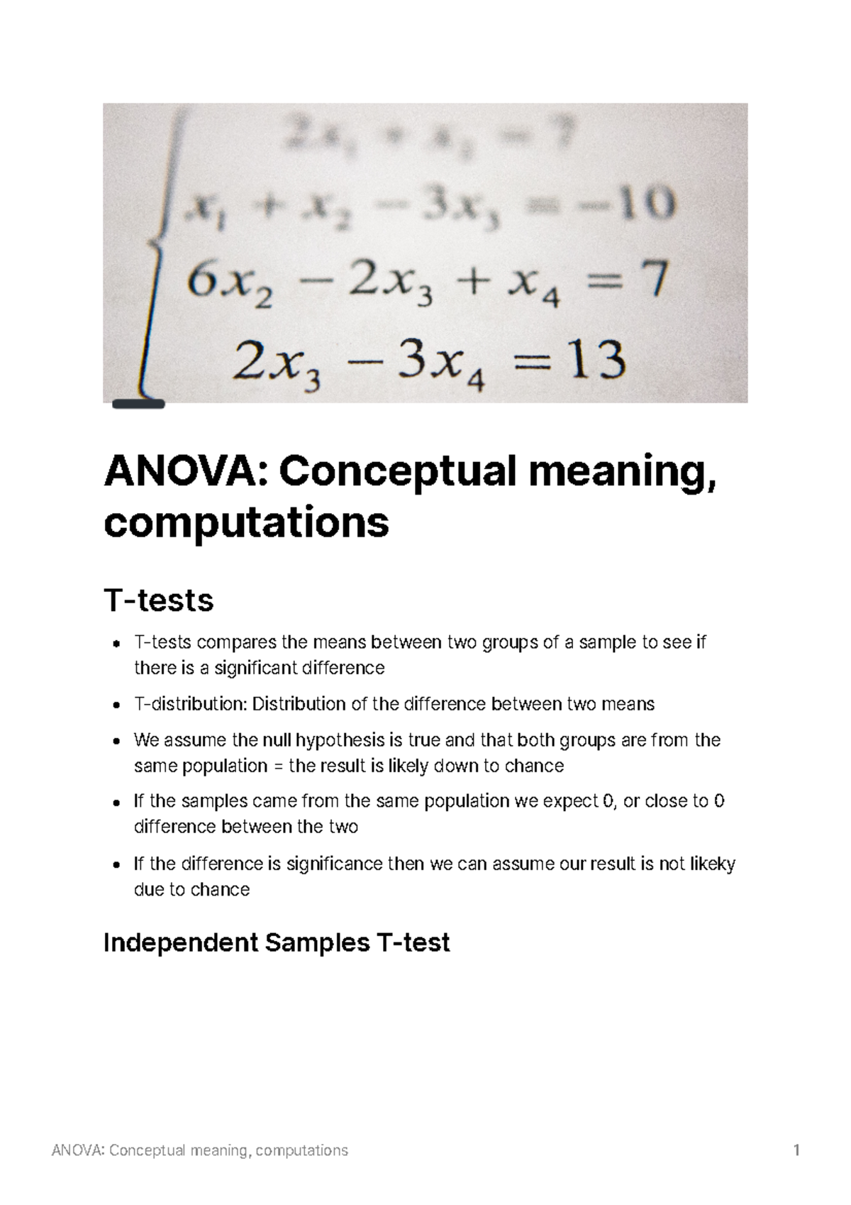 Anova: Conceptual meaning and computations - ANOVA: Conceptual meaning ...