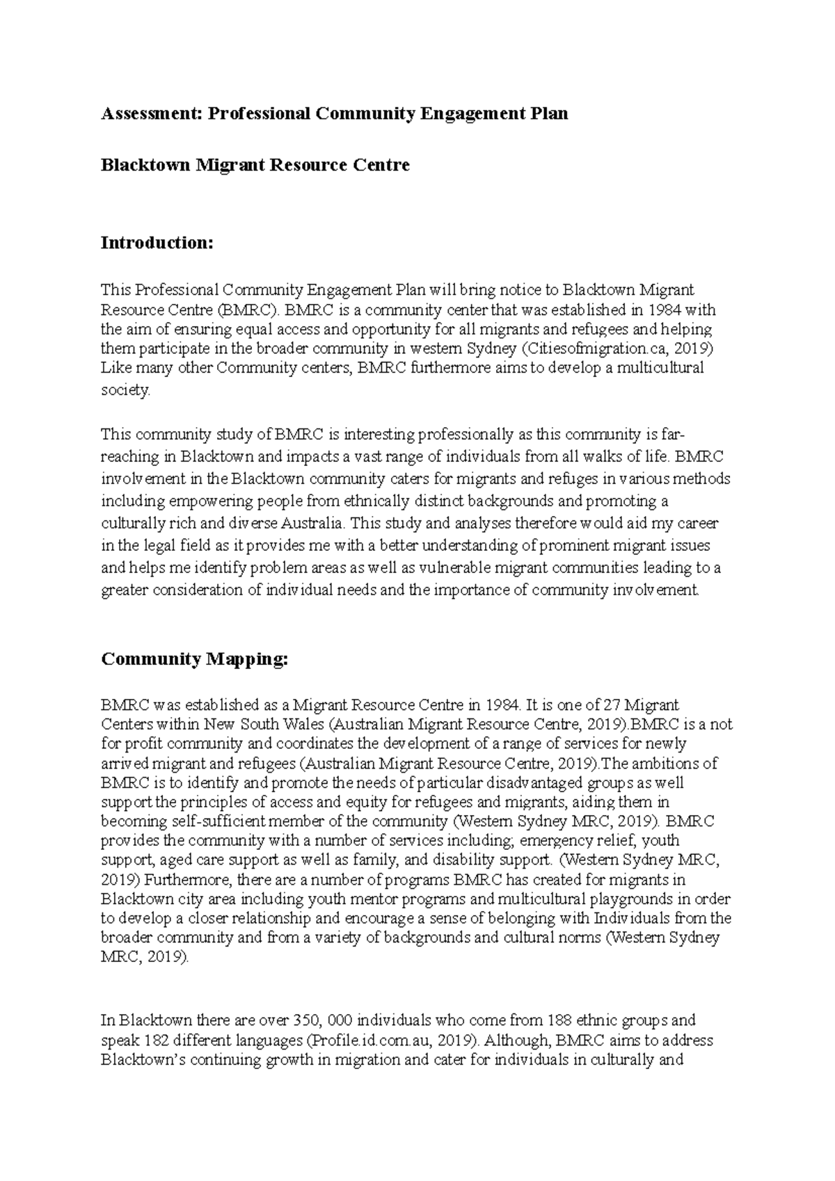 Assessment 2 Working with Communities - Assessment: Professional ...