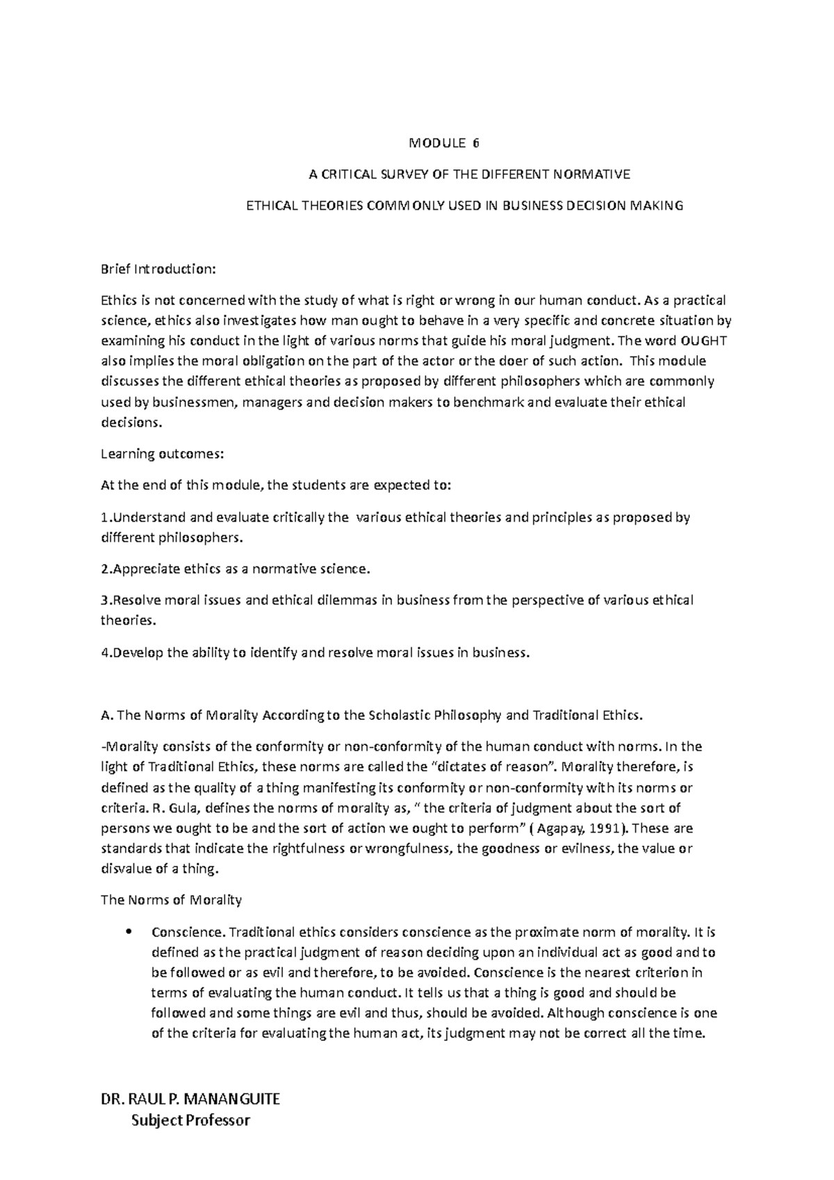 Consultation- Assistanace - MODULE 6 A CRITICAL SURVEY OF THE DIFFERENT ...