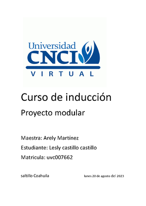 Trabajo Modular- Induccion - Universidad virtual CNCI Proyecto Modular Profesor: Gema Gómez ...