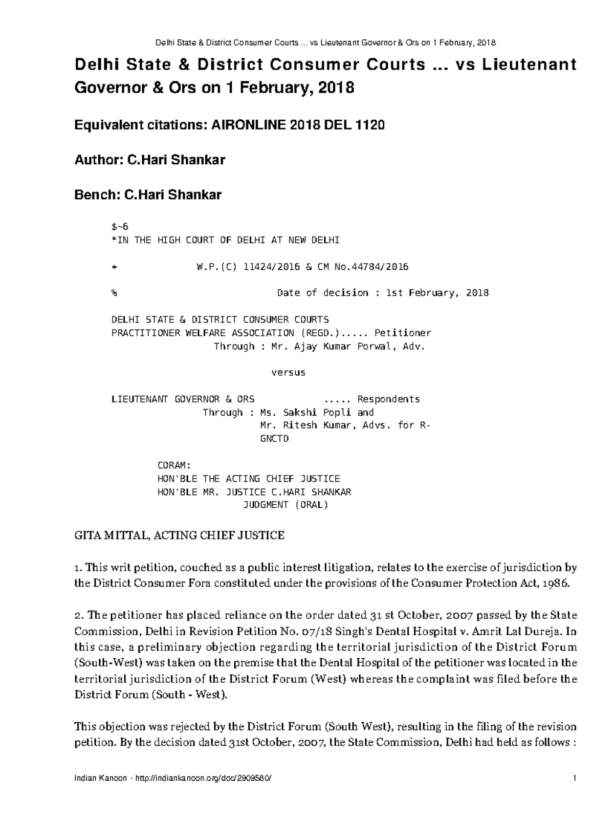 Consumer - notes - Delhi State & District Consumer Courts ... vs ...