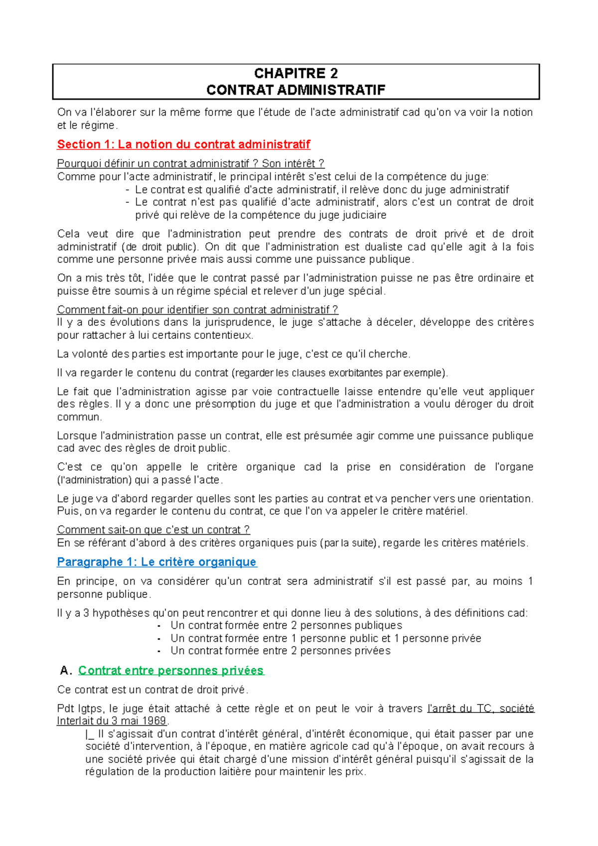 Chapitre 2 - Le contrat administratif français - CHAPITRE 2 CONTRAT ...