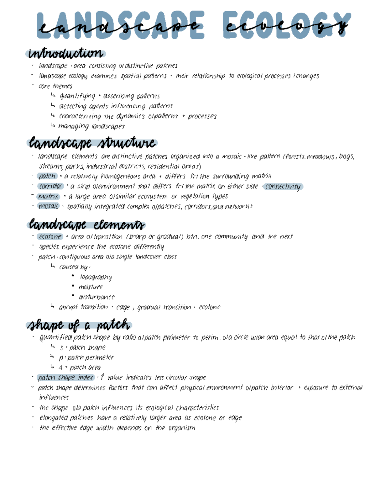 Landscape Ecology - Lecture notes may vary - eanfoff#eefvweaf*y ...
