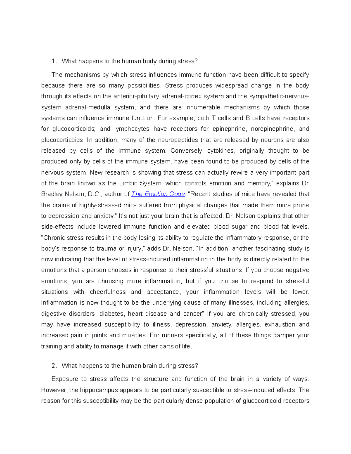 1stress - stress - What happens to the human body during stress? The ...