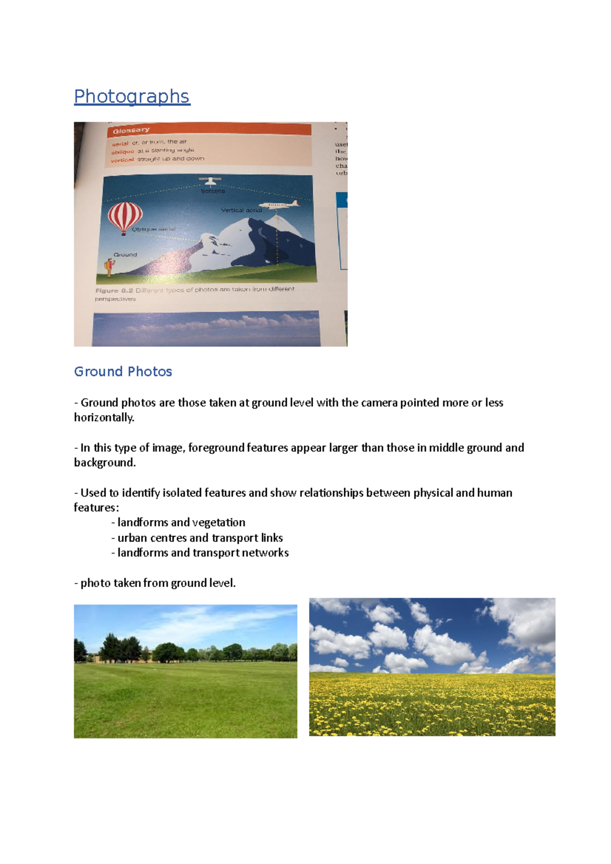 Photograph skills - Photographs Ground Photos Ground photos are those ...