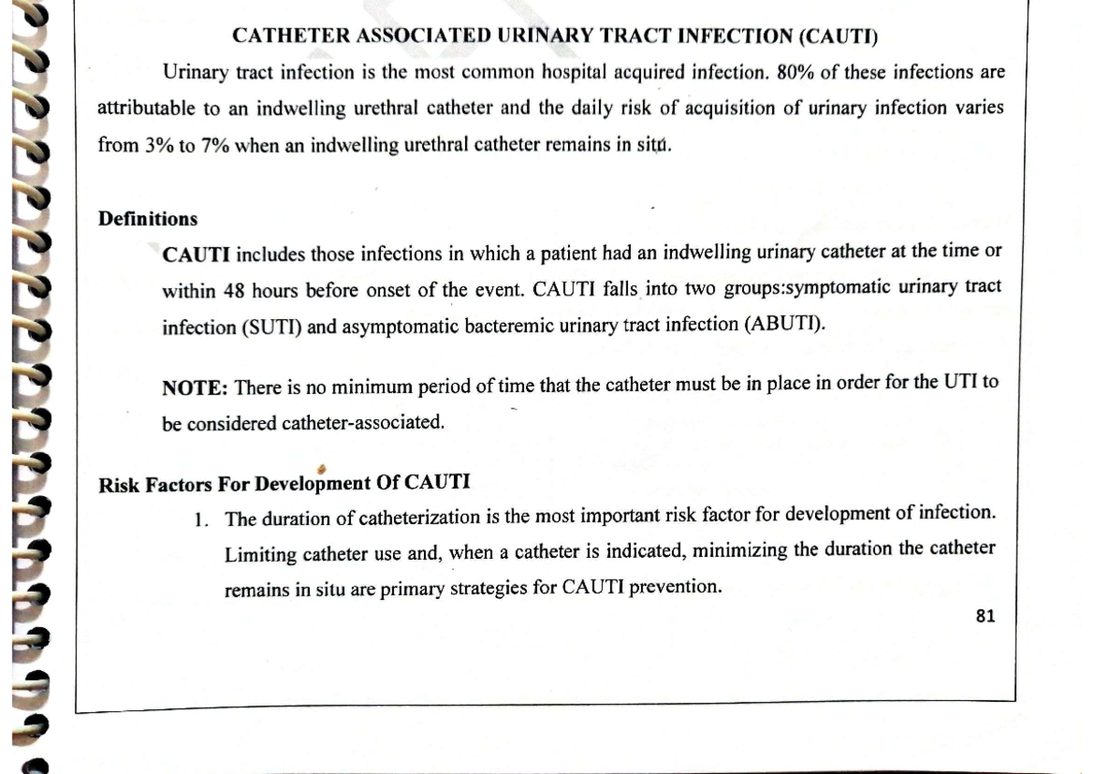 CAUti - Hospital management & Quality in a healthcare - Studocu