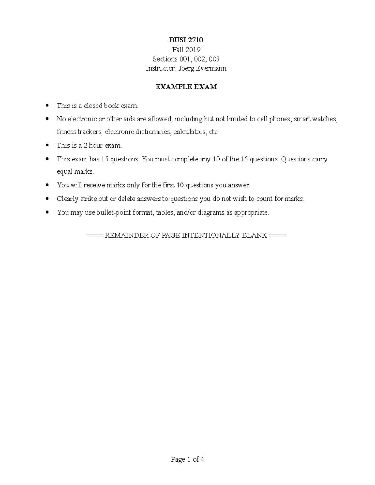 Example finalexam - BUSI 2710 Fall 2019 Sections 001, 002, 003 ...