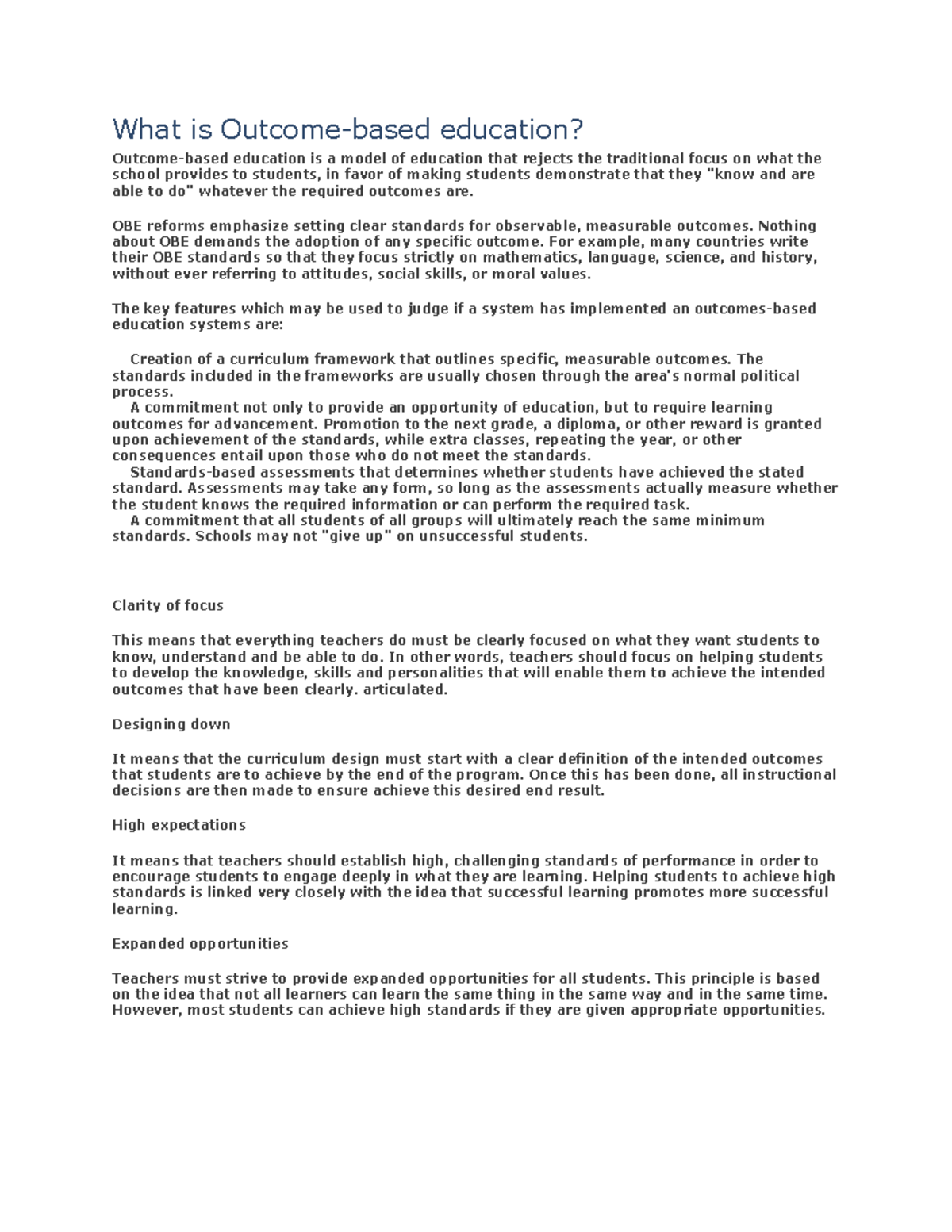 Outcome-Based Education - What is Outcome-based education? Outcome ...