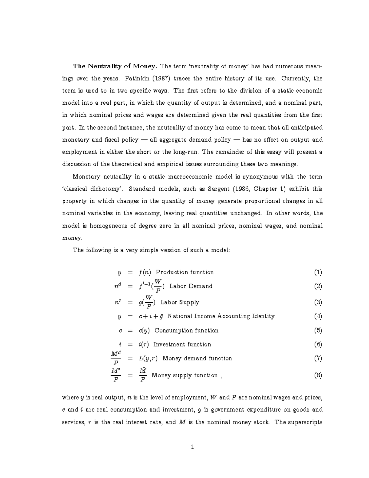 Neutrality of money - Zimbabwe adopted use of structured currency as a ...