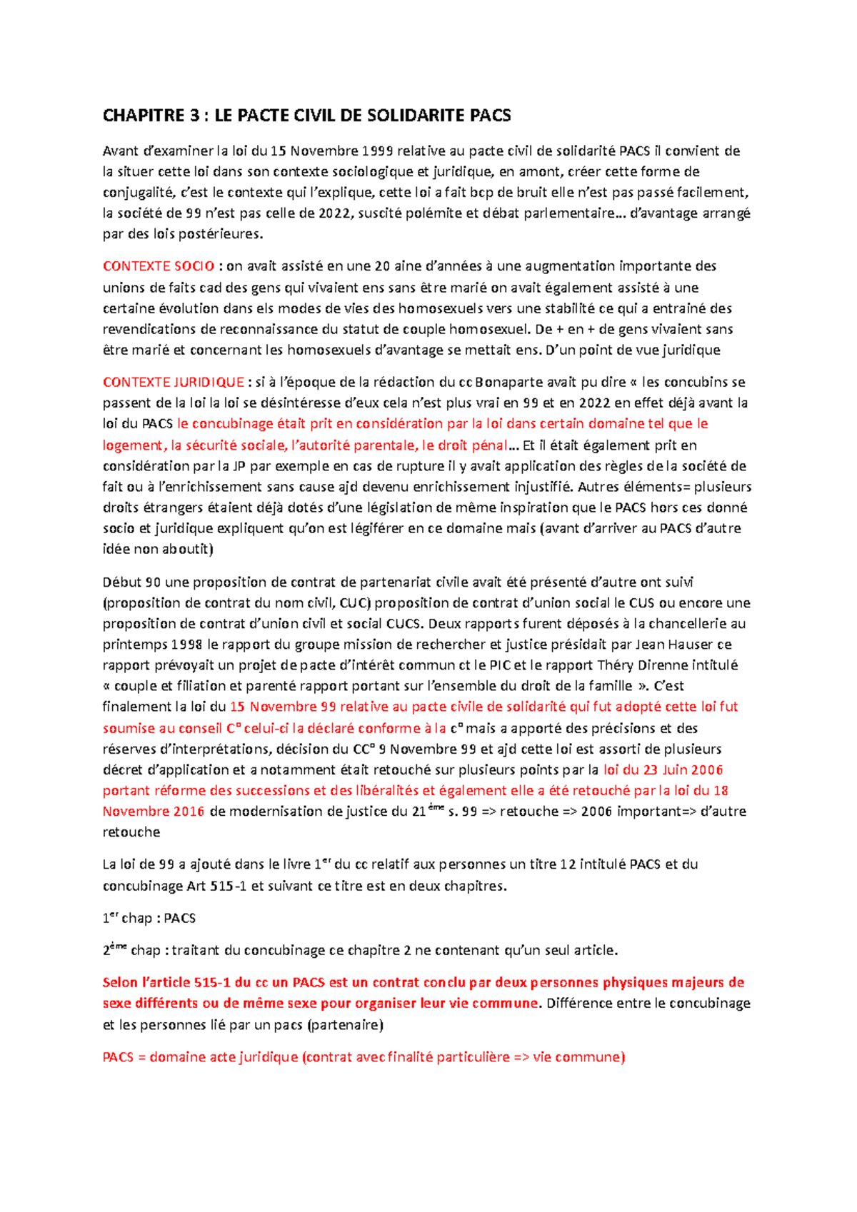 Le pacs - CHAPITRE 3 : LE PACTE CIVIL DE SOLIDARITE PACS Avant d ...