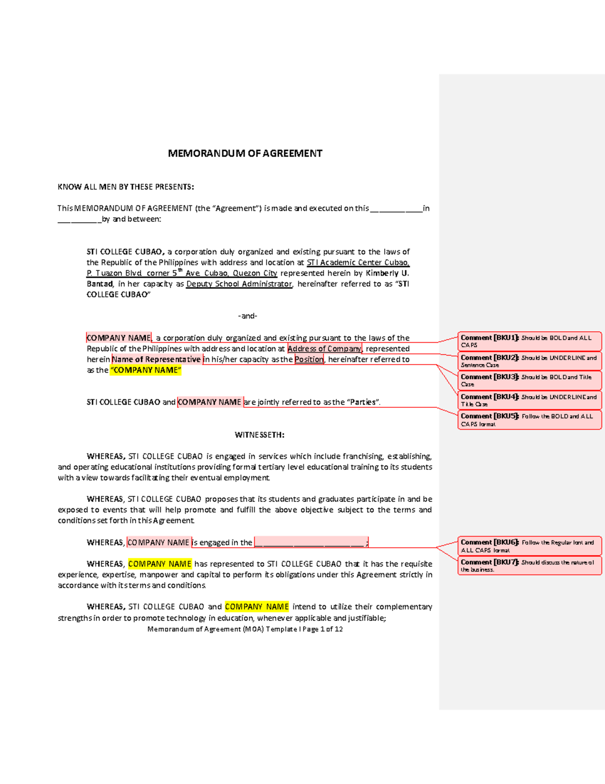 418406906 Sample of Memorandum of Agreement MOA - Memorandum of ...