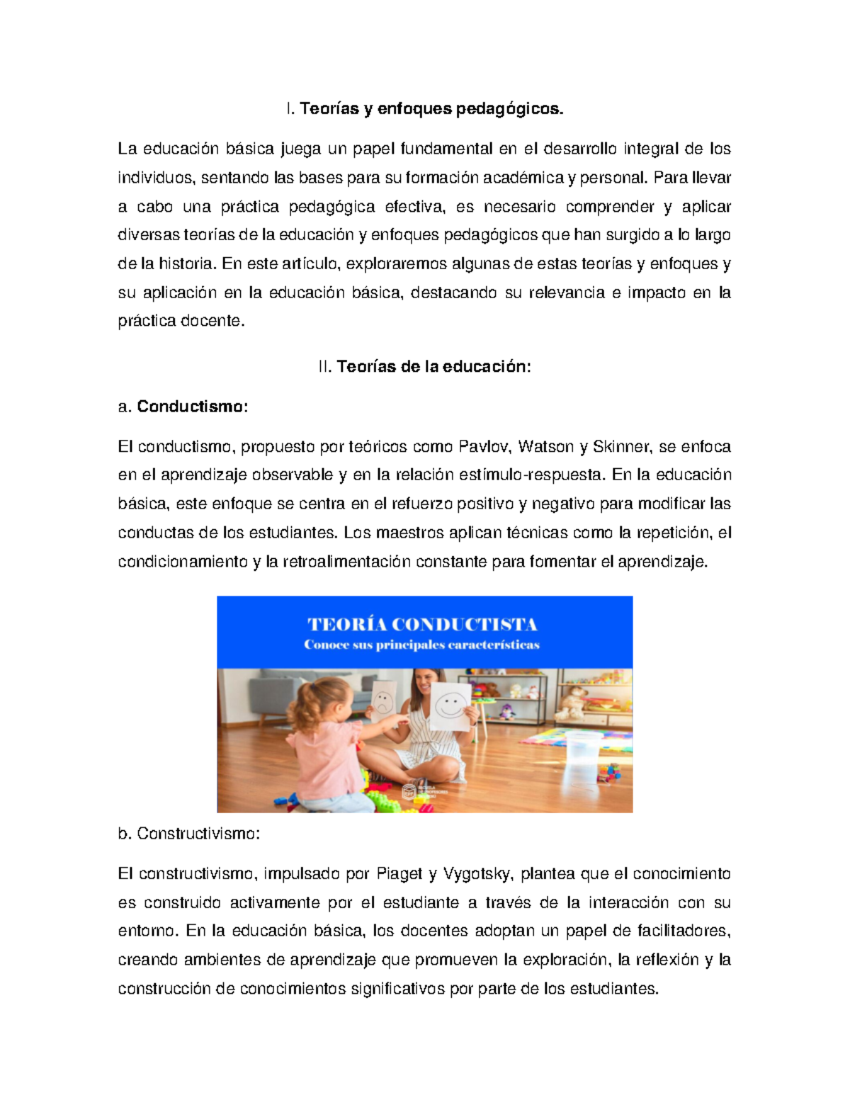 Teorias y enfoque educativo - I. Teorías y enfoques pedagógicos. La ...