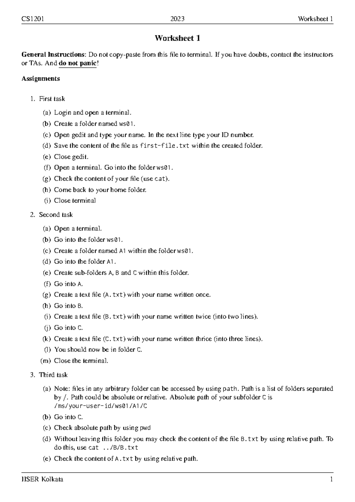 Ws01 - Einstien work in biology - CS1201 2023 Worksheet 1 Worksheet 1 ...