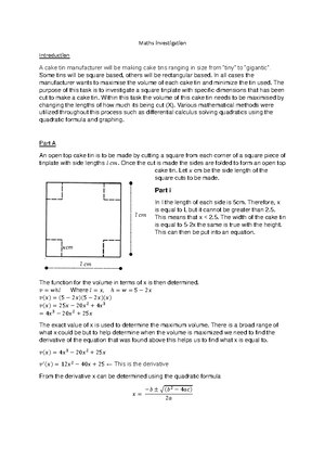 Calculus Practice test Solutions - Year 11 Maths Methods C Calculus ...