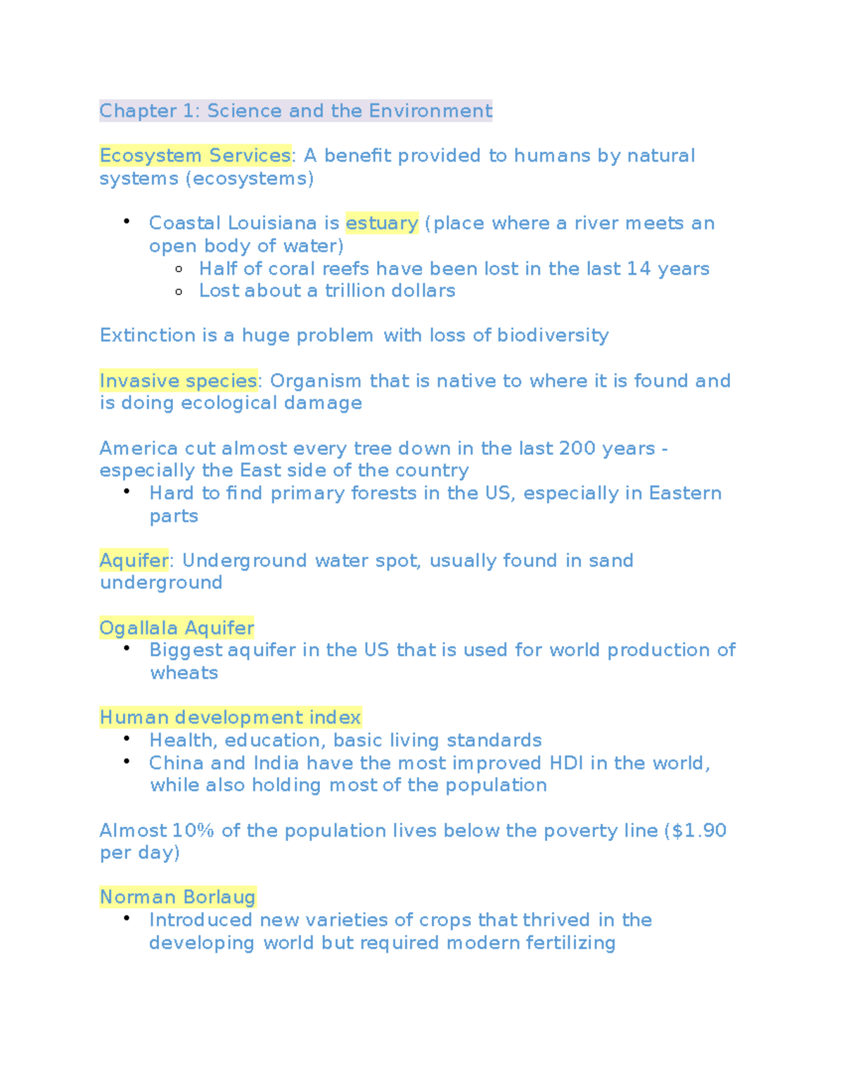 Chapter 1 Snyder - Chapter 1: Science and the Environment Ecosystem ...