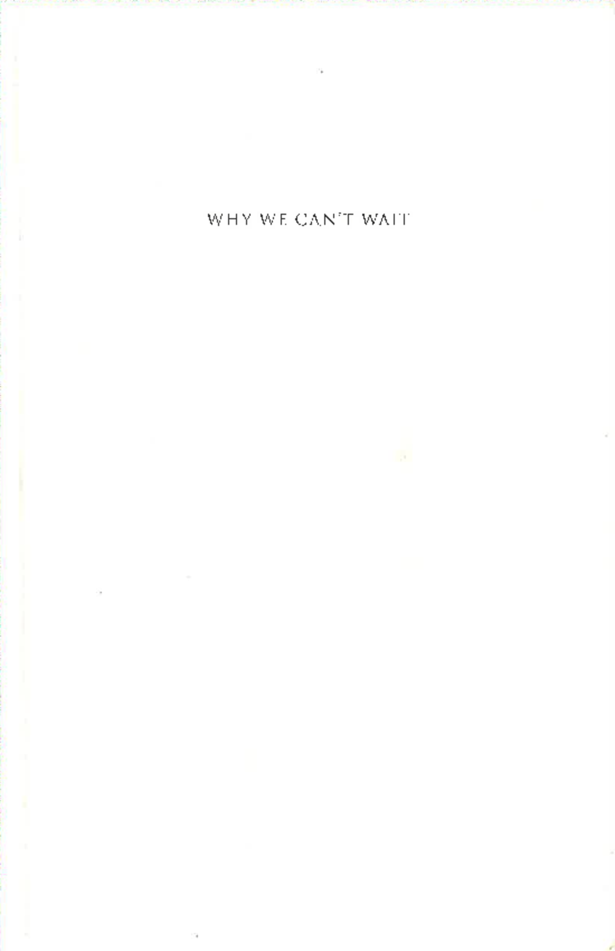 FULL TEXT Why We Can't Wait - Studocu