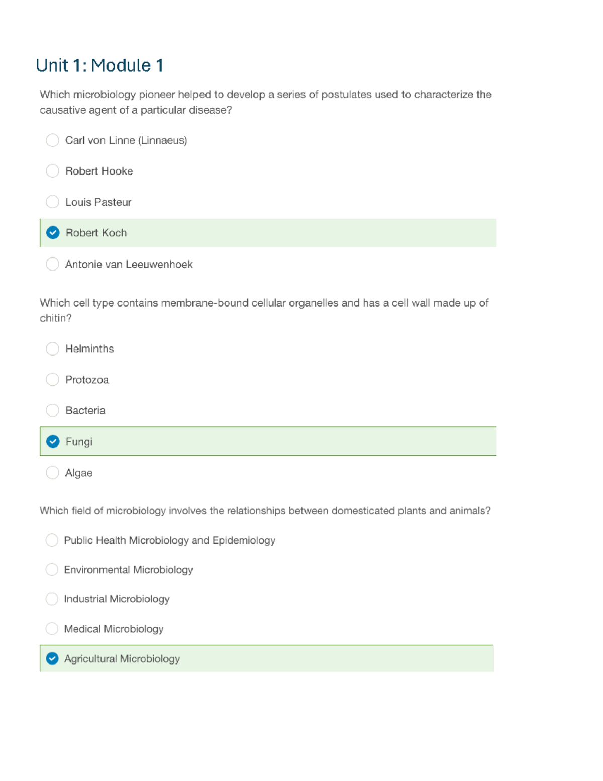 Week-1-edapt - edapt wk1 - Unit 1: Module 1 Which microbiology pioneer helped to develop a ...