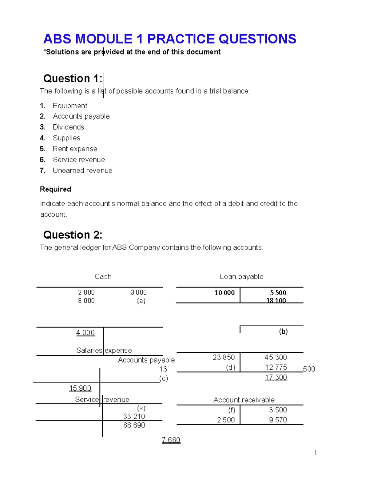 Module 1 Practice Questions - ABS MODULE 1 PRACTICE QUESTIONS ...