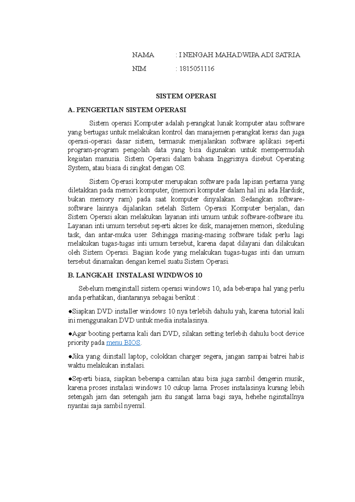 Sistem Informasi - NAMA : I NENGAH MAHADWIPA ADI SATRIA NIM ...