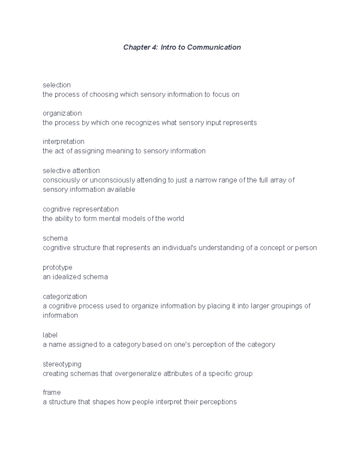 Chapter 4 Intro to Communication - Chapter 4: Intro to Communication ...