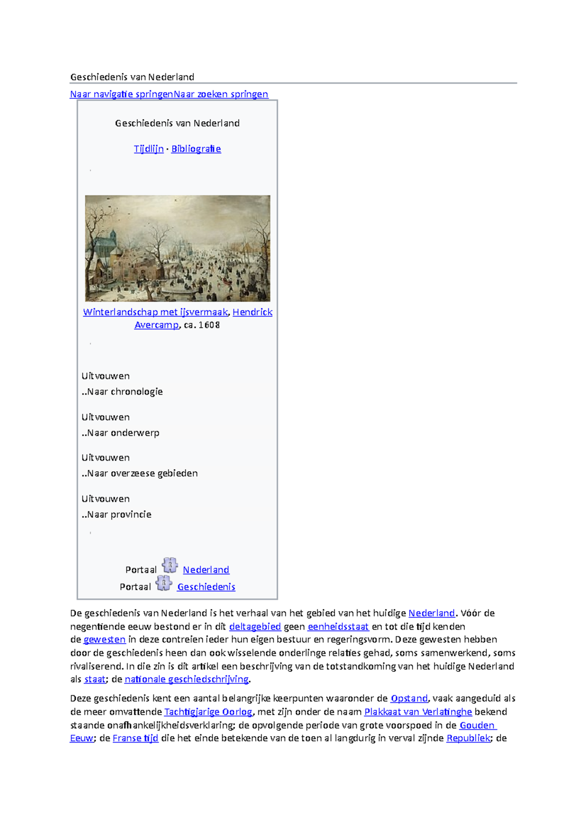 Geschiedenis van Nederland - 1608 Uitvouwen . chronologie Uitvouwen ...