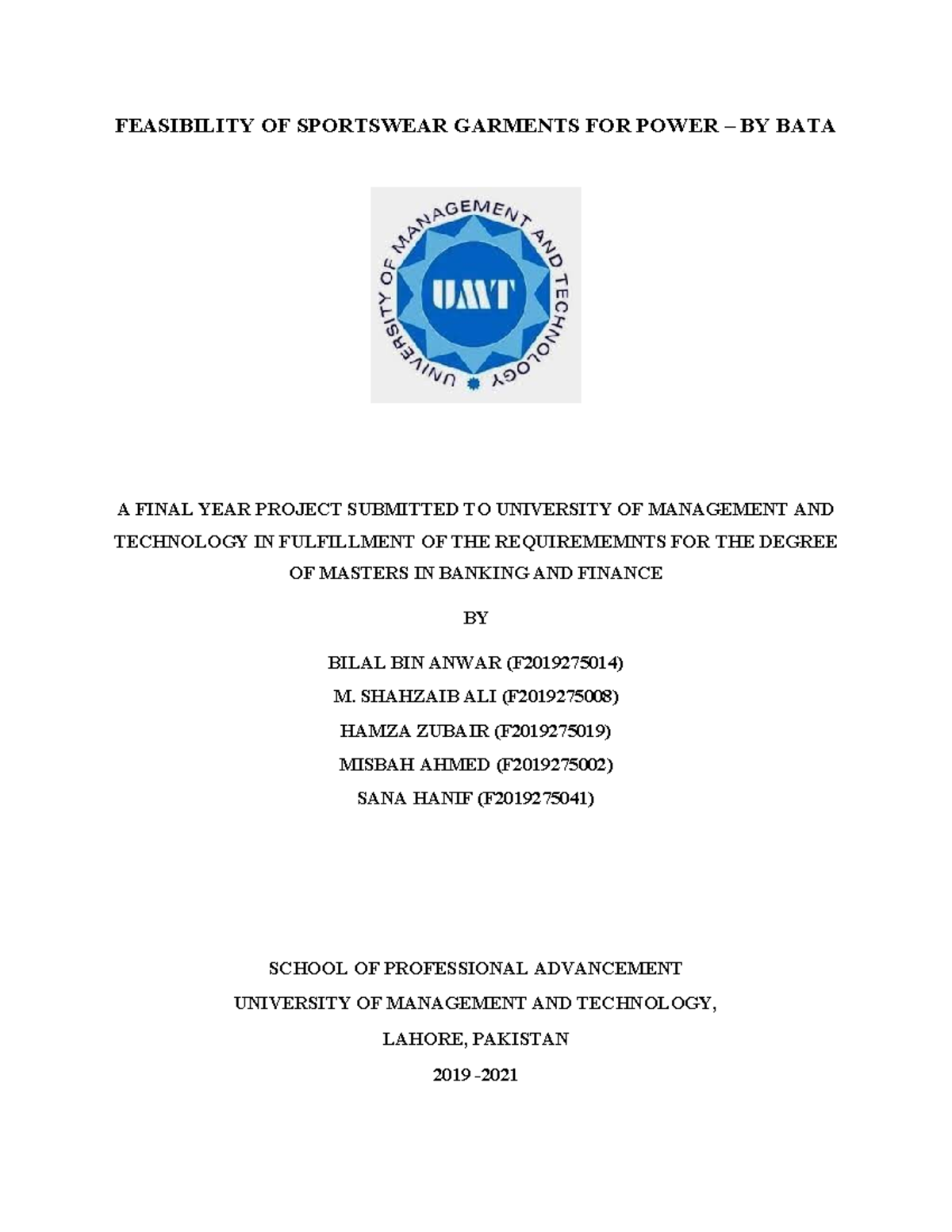 00000054-FYP - Provides info about the final year projects that ...