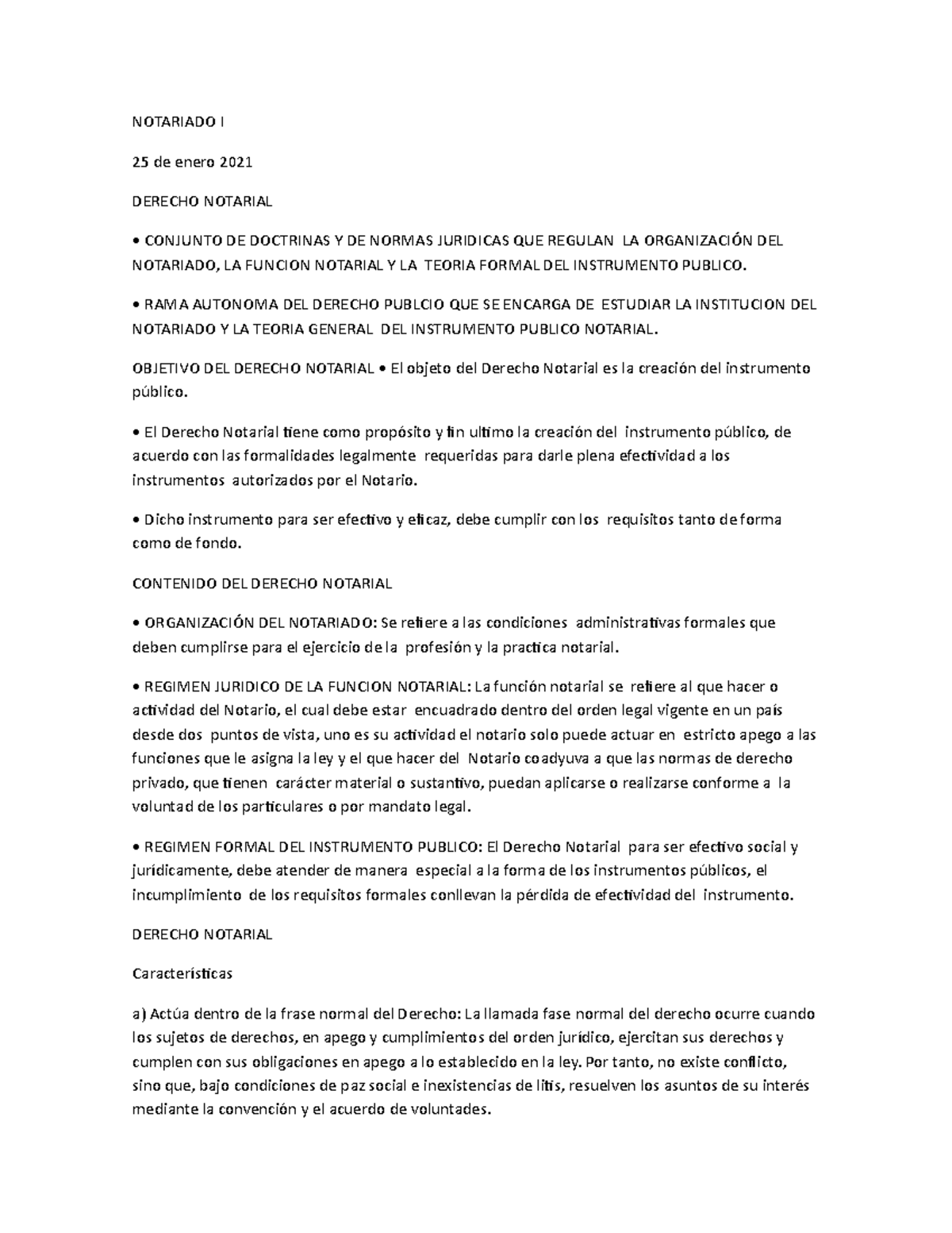 Contenido de notarial - Tareas - NOTARIADO I 25 de enero 2021 DERECHO ...
