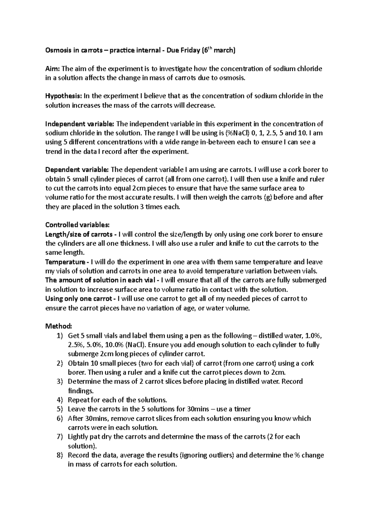 Osmosis Experiment With Carrots Clipart