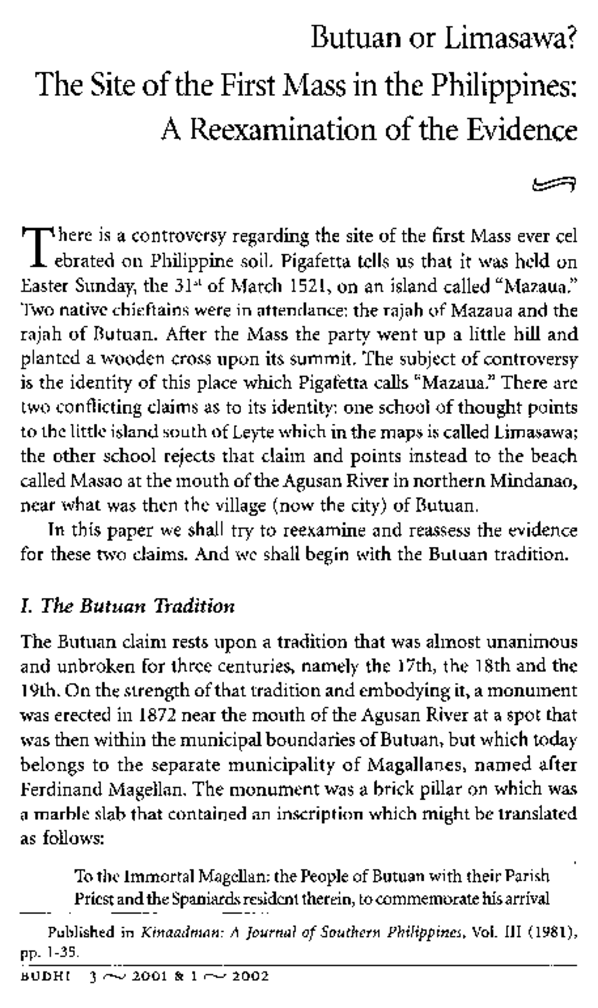 Toaz - Debate - Butuan or Limasawa? The Site of the First Mass in the ...