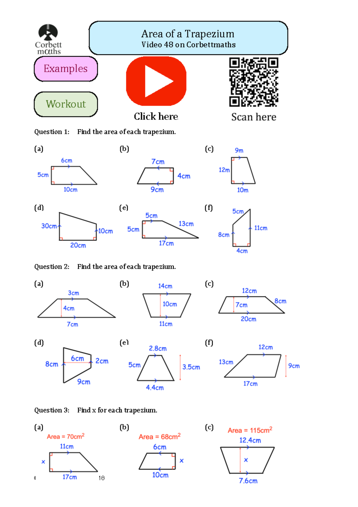 Area of a Trapezium - ooooooooooooo - ! Area of a Trapezium Video 48 on ...