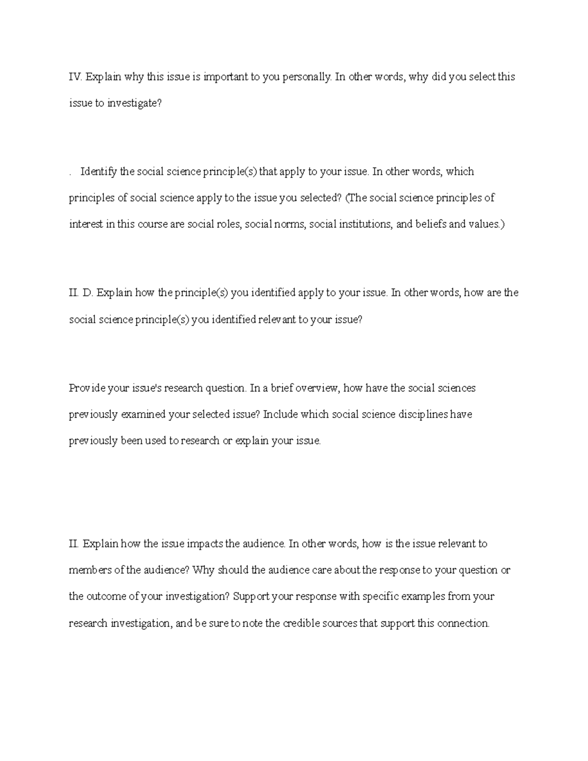 SCS-200 Progect TWO - project on greed - IV. Explain why this issue is ...