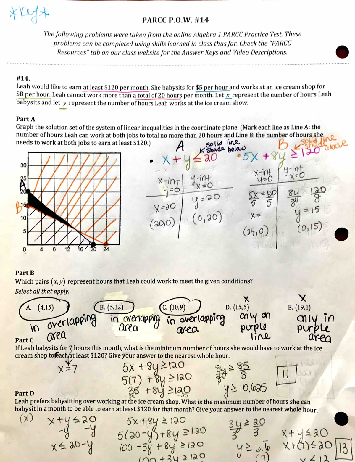 Algebra 1 answer key ( leah) - Studocu