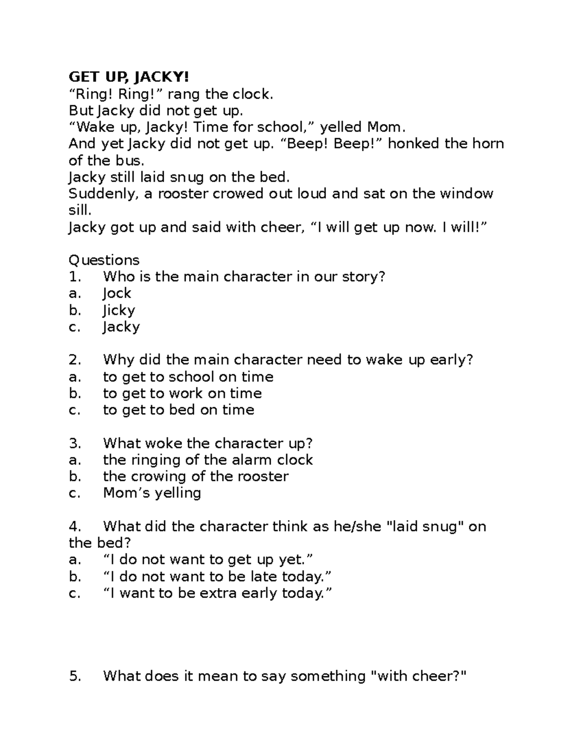 GET UP Jacky - Dwavdfsl,vgj opsdj - GET UP, JACKY! “Ring! Ring!” rang ...