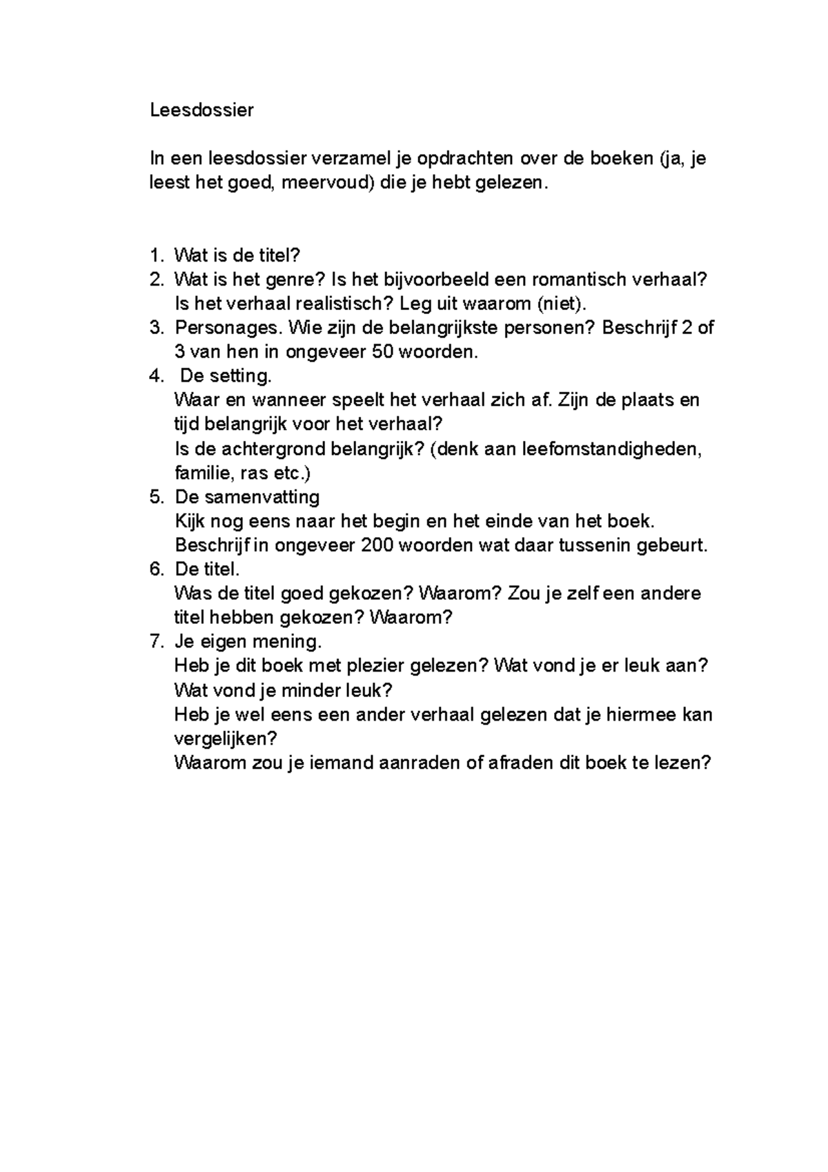 Leesdossier Origineel - Leesdossier In een leesdossier verzamel je ...